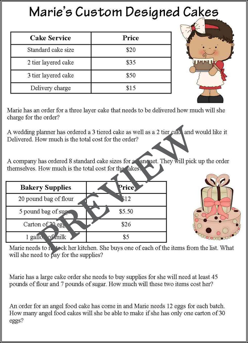 Bakery Shop Money Math Problems – 4 Real-world Money Practice ...