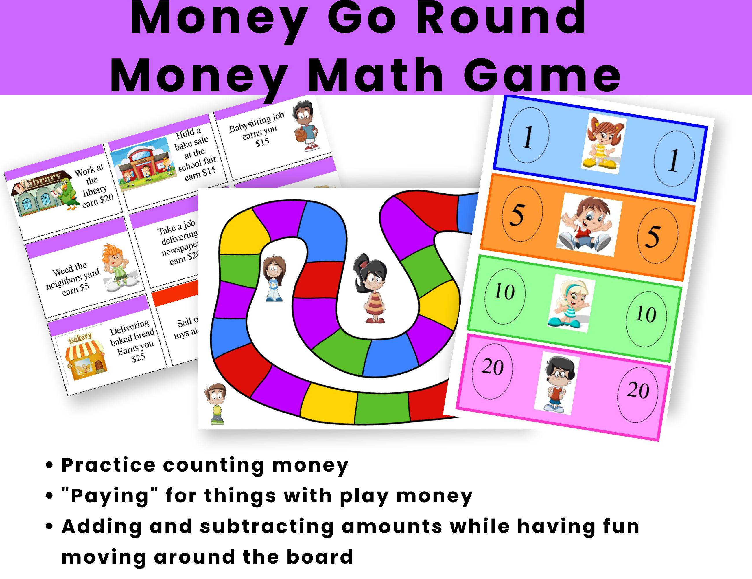 Money Go Round Math Game – Printable Money Skills Board Game (digital ...