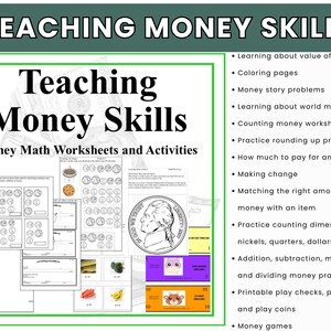 Teaching Money Skills – Printable Money Math Workbook for Prek–6th ...