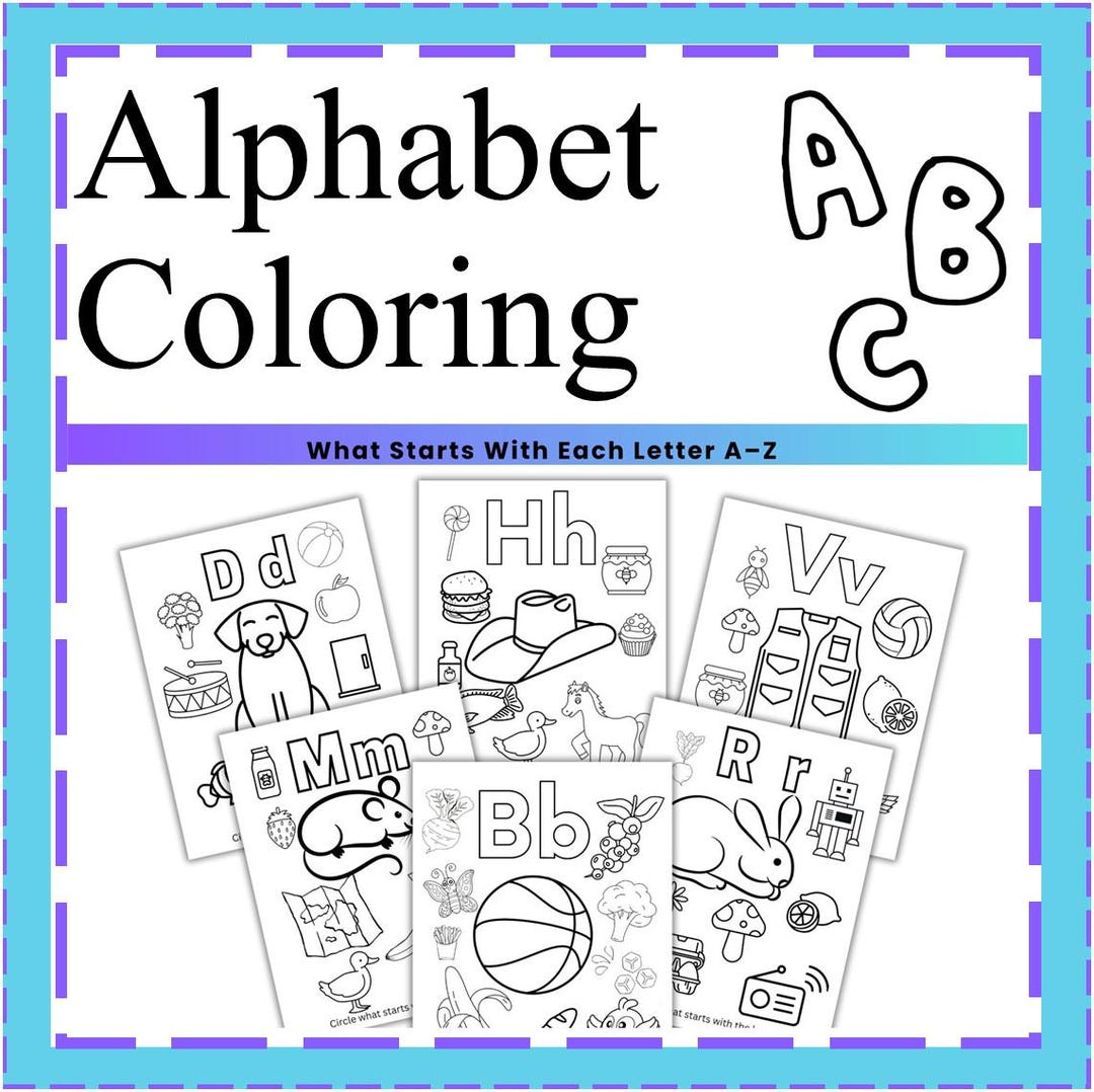 Alphabet Coloring Book: Letter Recognition Worksheets (digital Download ...
