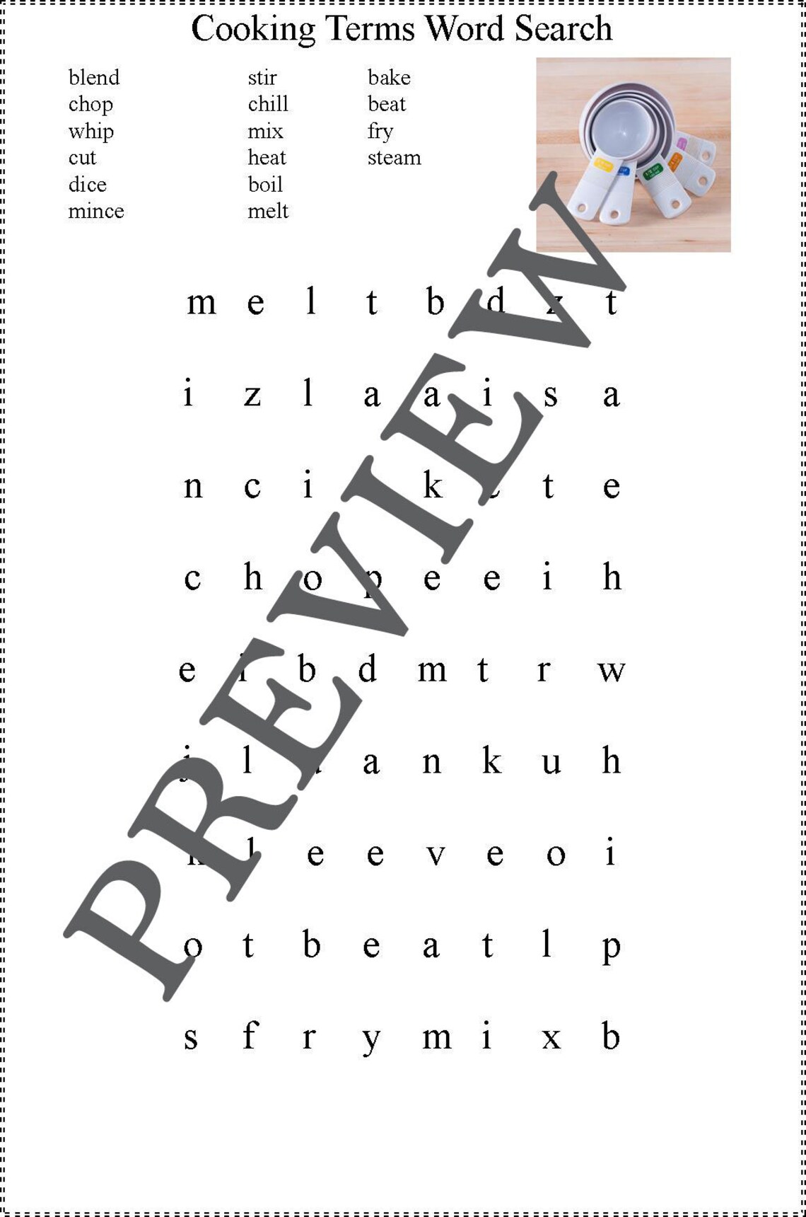 Food Word Searches and Cooking Theme Word Searches - Etsy UK