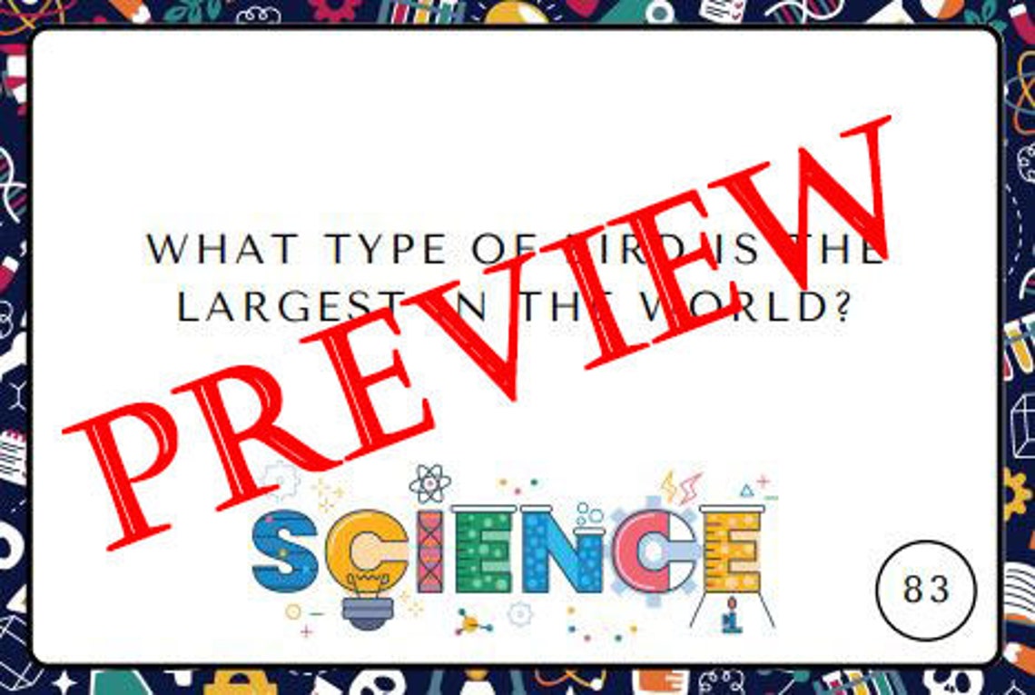 Science Theme Trivia Cards-100 Printable Trivia Questions - Etsy