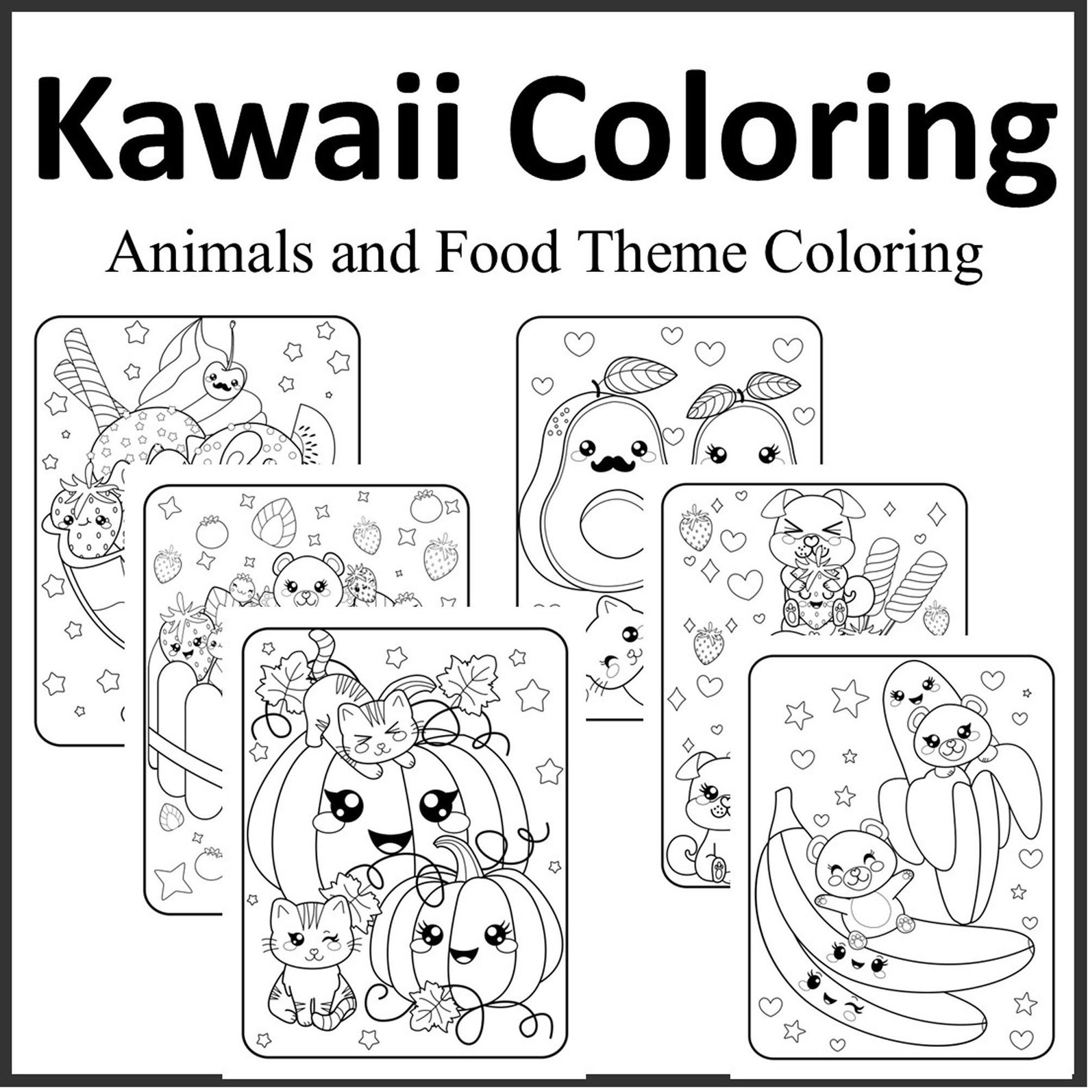 Kawaii Japanese Style Cute Characters Animals and Food Theme - Etsy