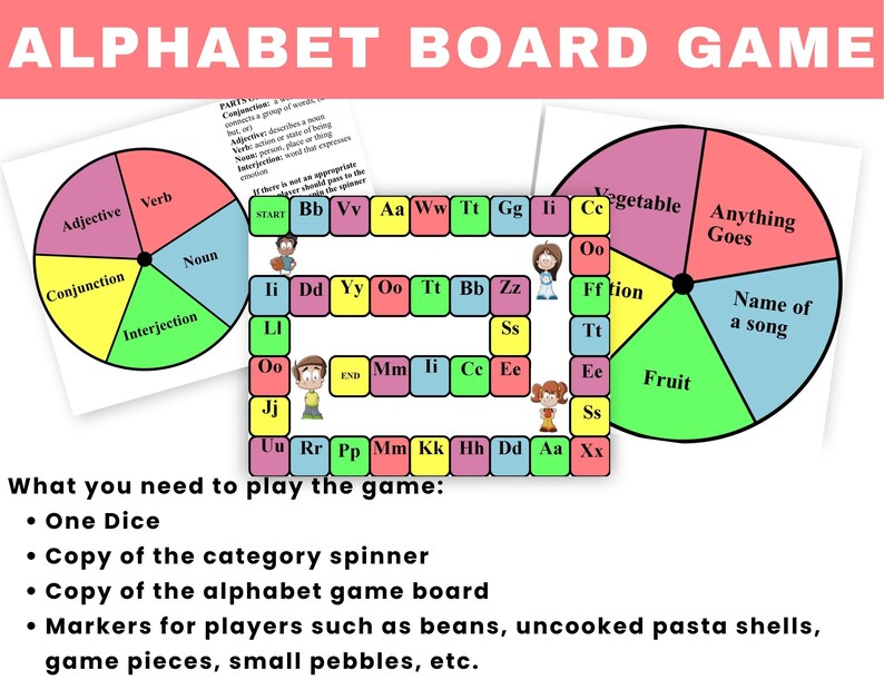 Alphabet Sentences Game – Printable Communication & Language Board Game ...