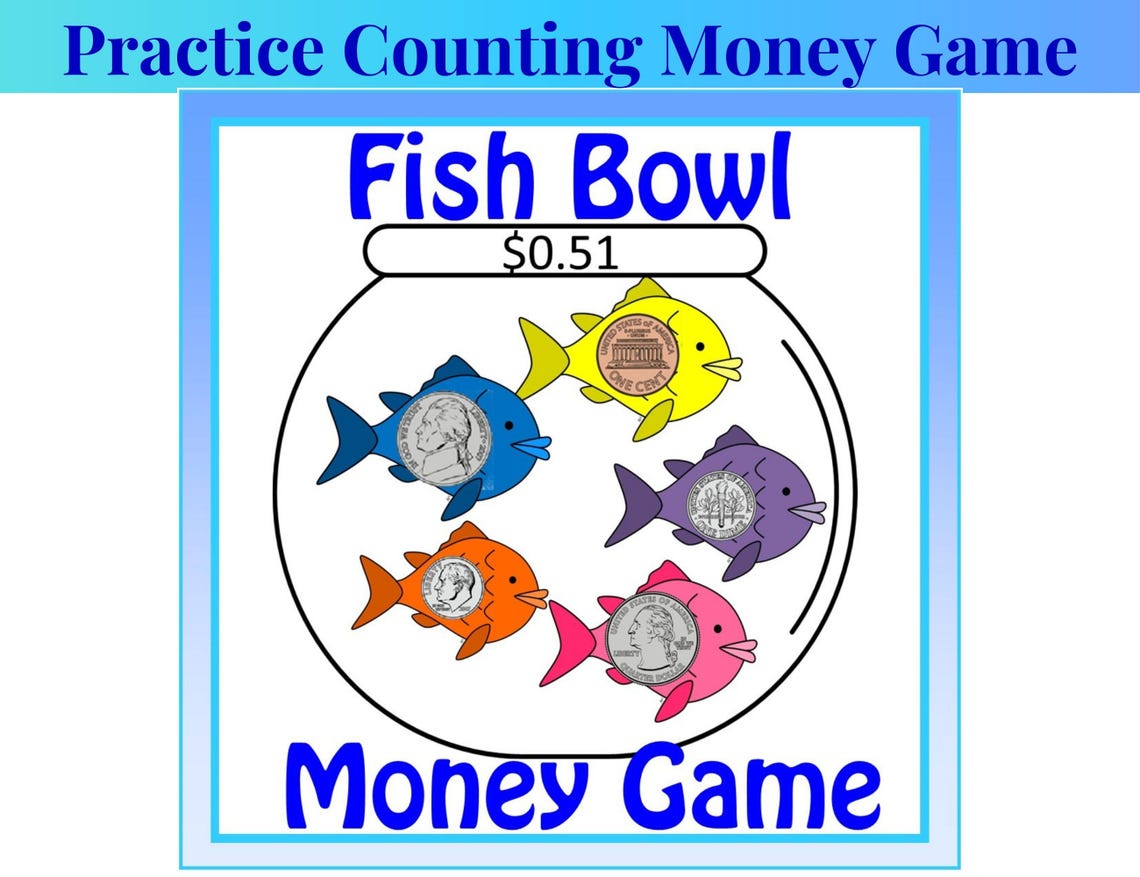 Fish Bowl Counting Coins Money Game – Printable Coin Counting Activity ...