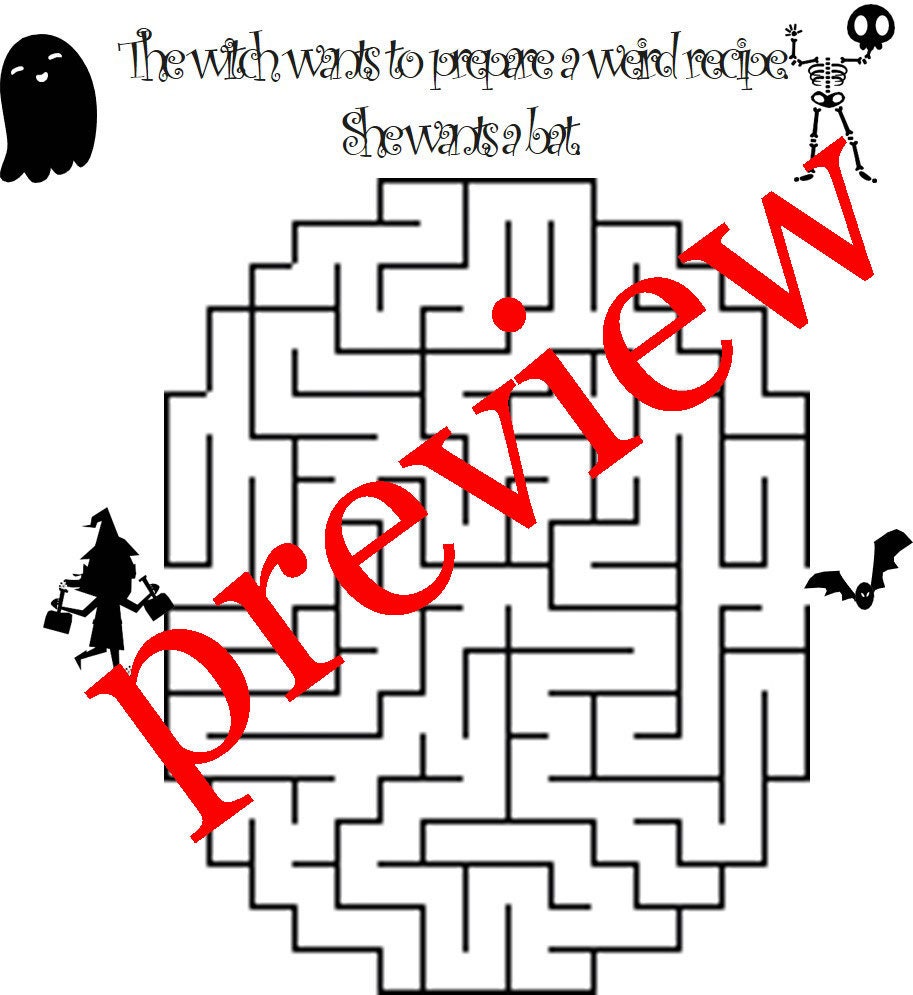 Halloween Mazes – 30 Printable Puzzle Games for Kids (digital Download ...
