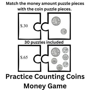 USA Money Puzzles – Practice Counting U.S. Coins With 30 Printable ...