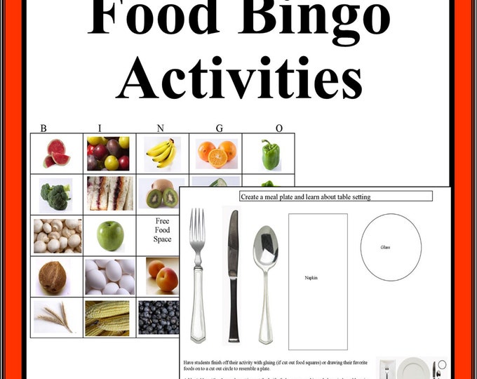 Printable Food BINGO Game, Kawaii Restaurant Digital Download for Kids ...