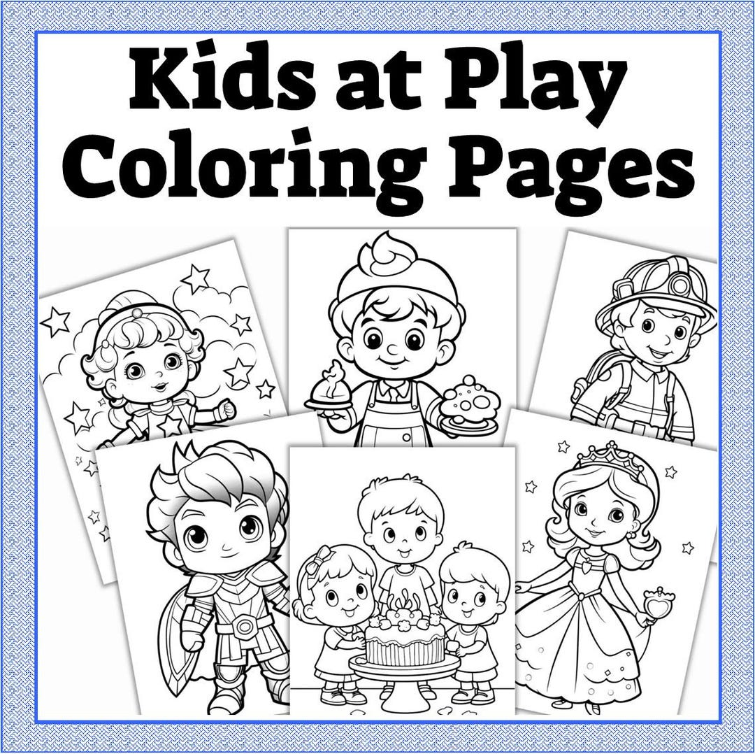 Kids at Play & Career-themed Coloring Pages – 50 Fun Printable Sheets ...