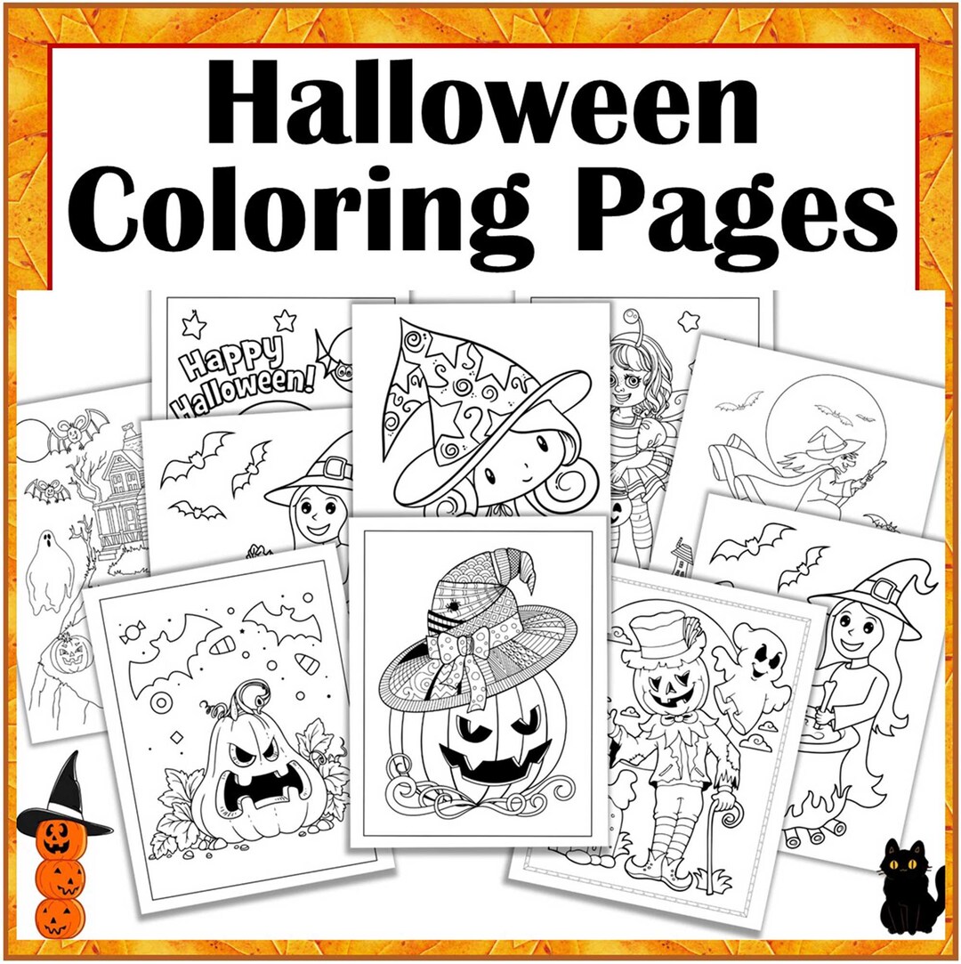 Halloween Coloring Pages-100 Children's Coloring Halloween Theme ...