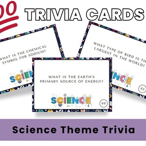 Science Theme Trivia Cards – 100 Printable Science Questions & Facts - Etsy
