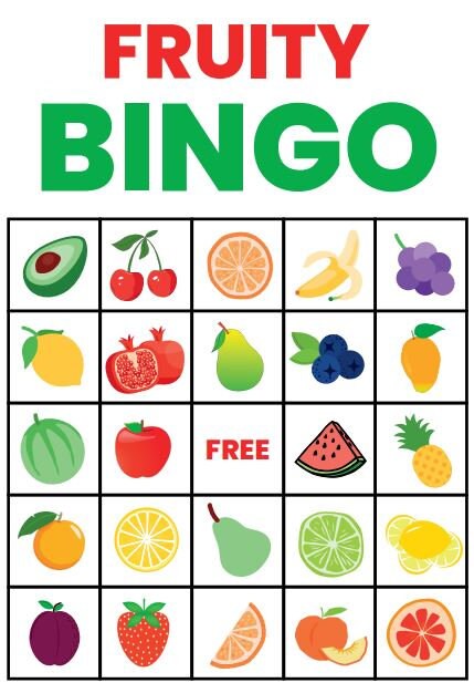 Food Bingo Game and Activities- Cooking With Kids Worksheets, Food ...