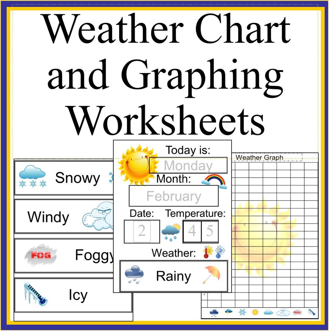 Weather Charts and Graphing Worksheets Home School Weather - Etsy