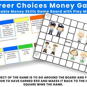 Career Choices Money Game – Printable Money Skills Game Board With Play ...