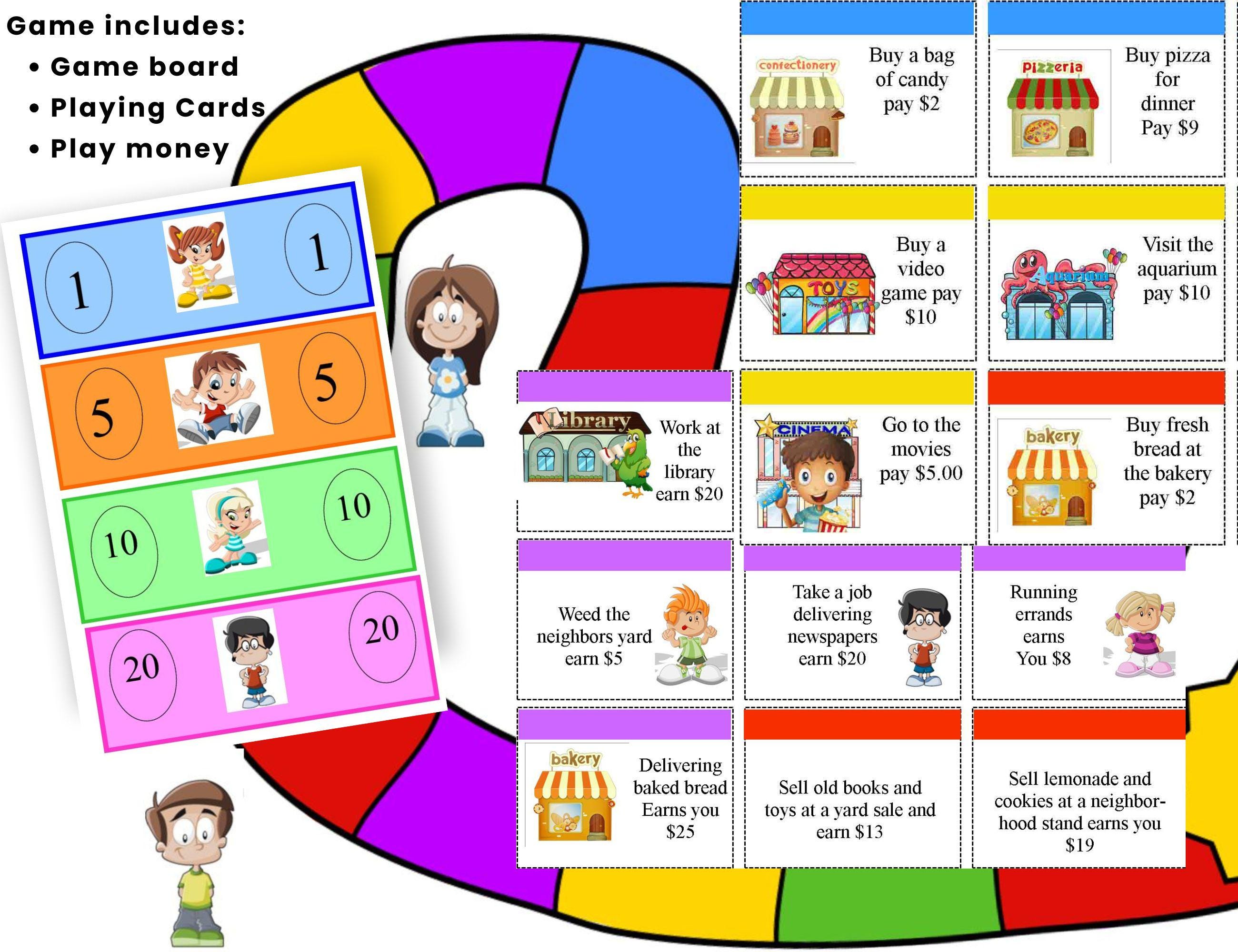 Money Go Round Math Game – Printable Money Skills Board Game (digital ...