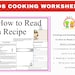 How to Read a Recipe Activity- Cooking With Kids Printable, Reading a ...