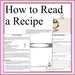 How to Read a Recipe Activity- Cooking With Kids Printable, Reading a ...