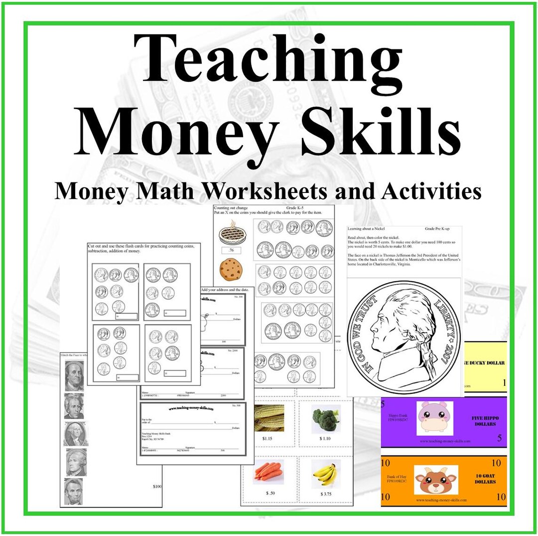 Teaching Money Skills – Printable Money Math Workbook for Prek–6th ...