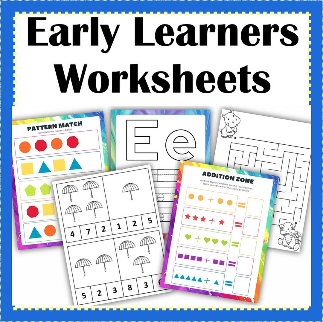 Early Learners Preschool- Kindergarten Worksheet Activities- 100 ...