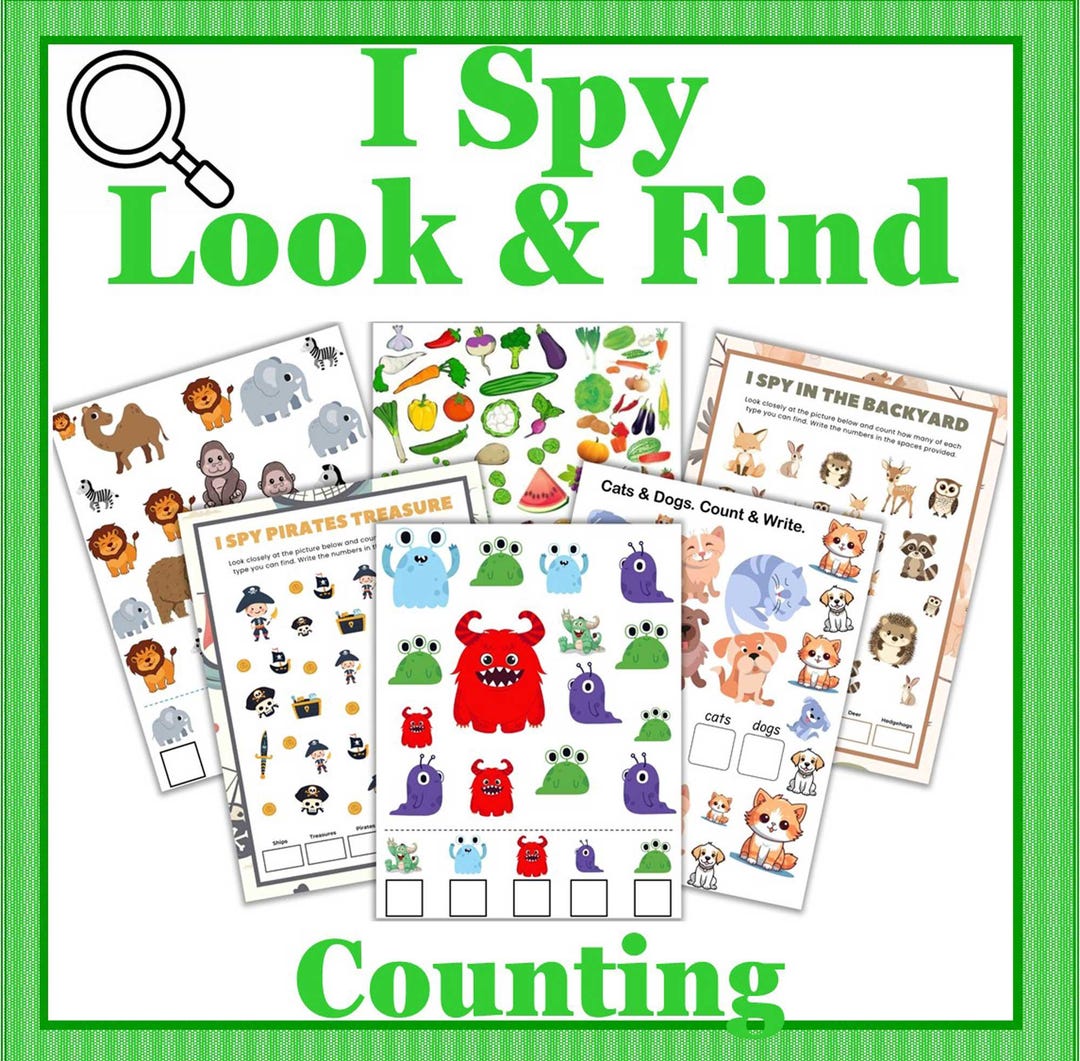 I Spy Look & Find Counting Printables – 50 Themed Activity Sheets ...