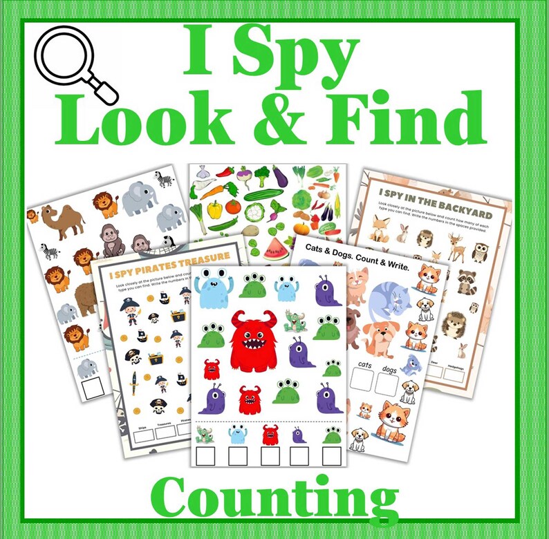 I Spy Look & Find Counting Printables – 50 Themed Activity Sheets ...