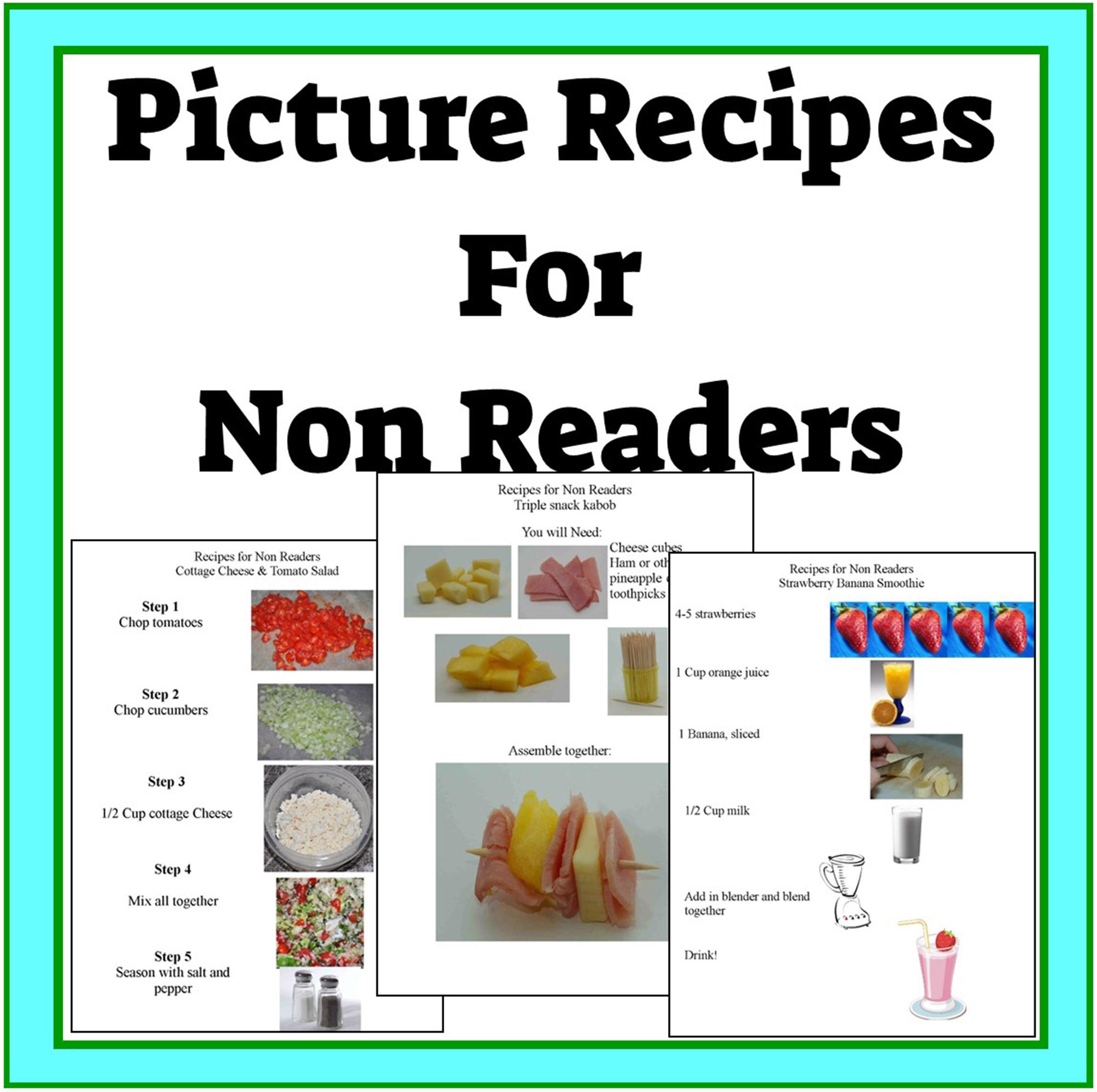 Cooking Theme-picture Recipes for Non Readers- Cooking Activities for ...
