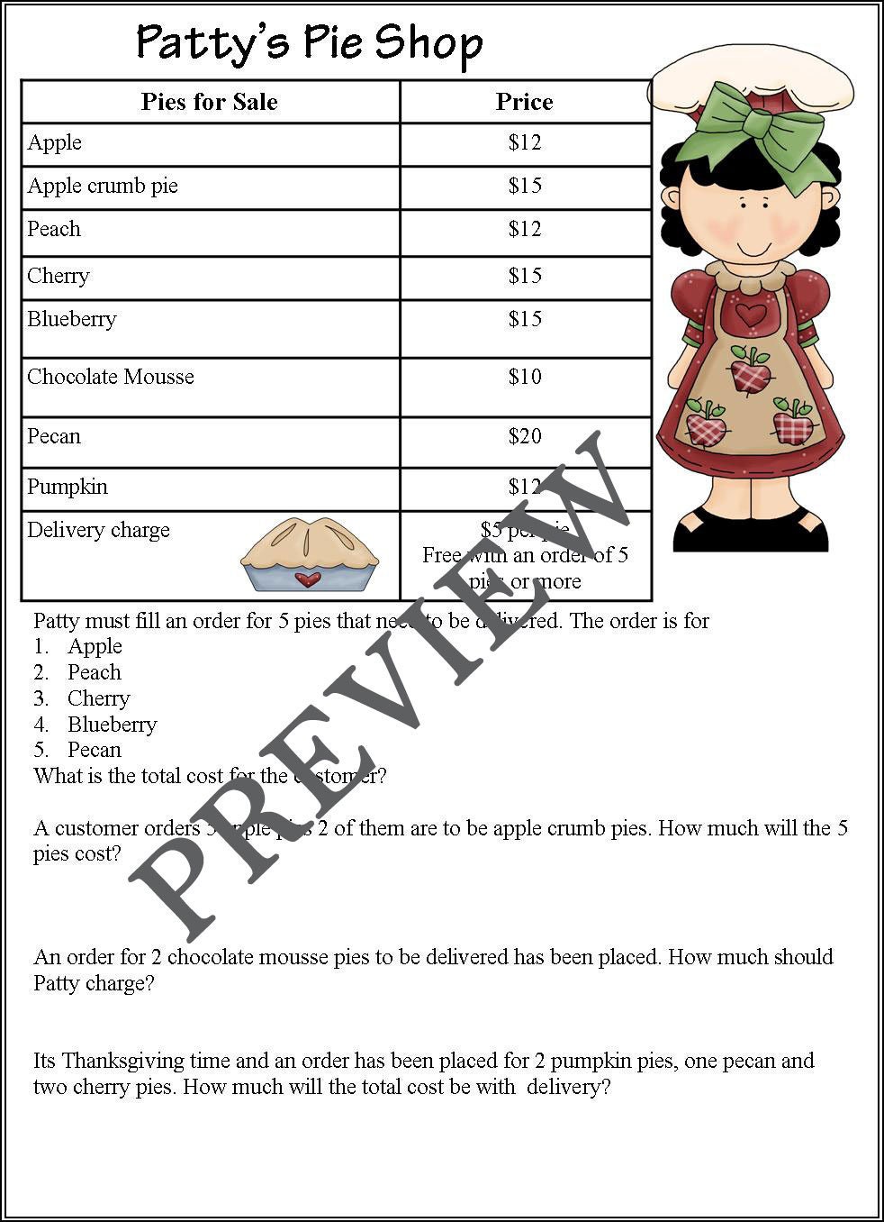 Bakery Shop Money Math Problems – 4 Real-world Money Practice ...