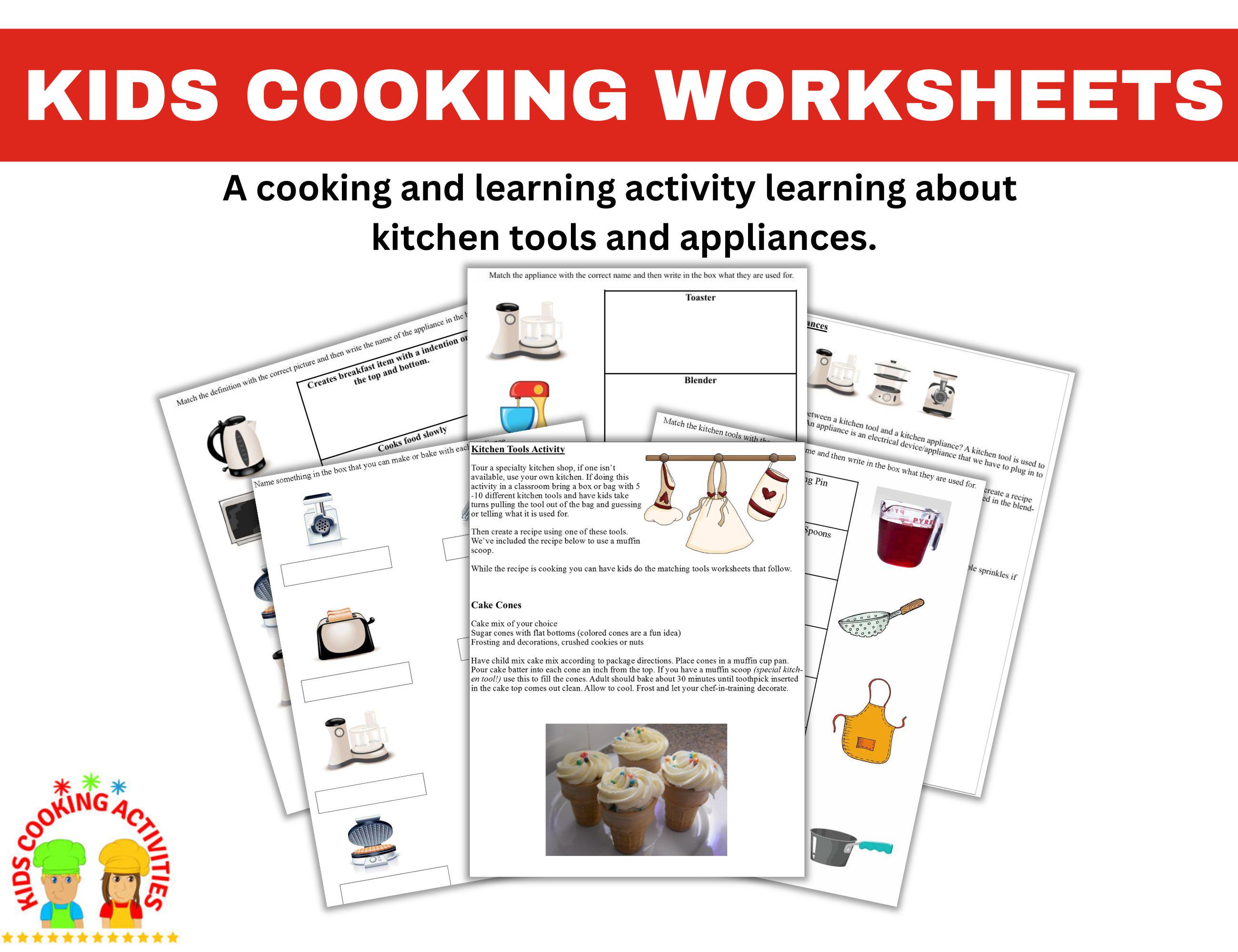Kitchen Tools & Appliances Worksheets: Cooking With Kids (digital ...