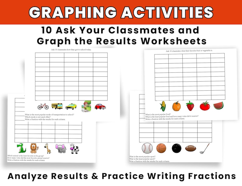 Graphing Worksheets: Real-world Math Activities (digital Download) - Etsy