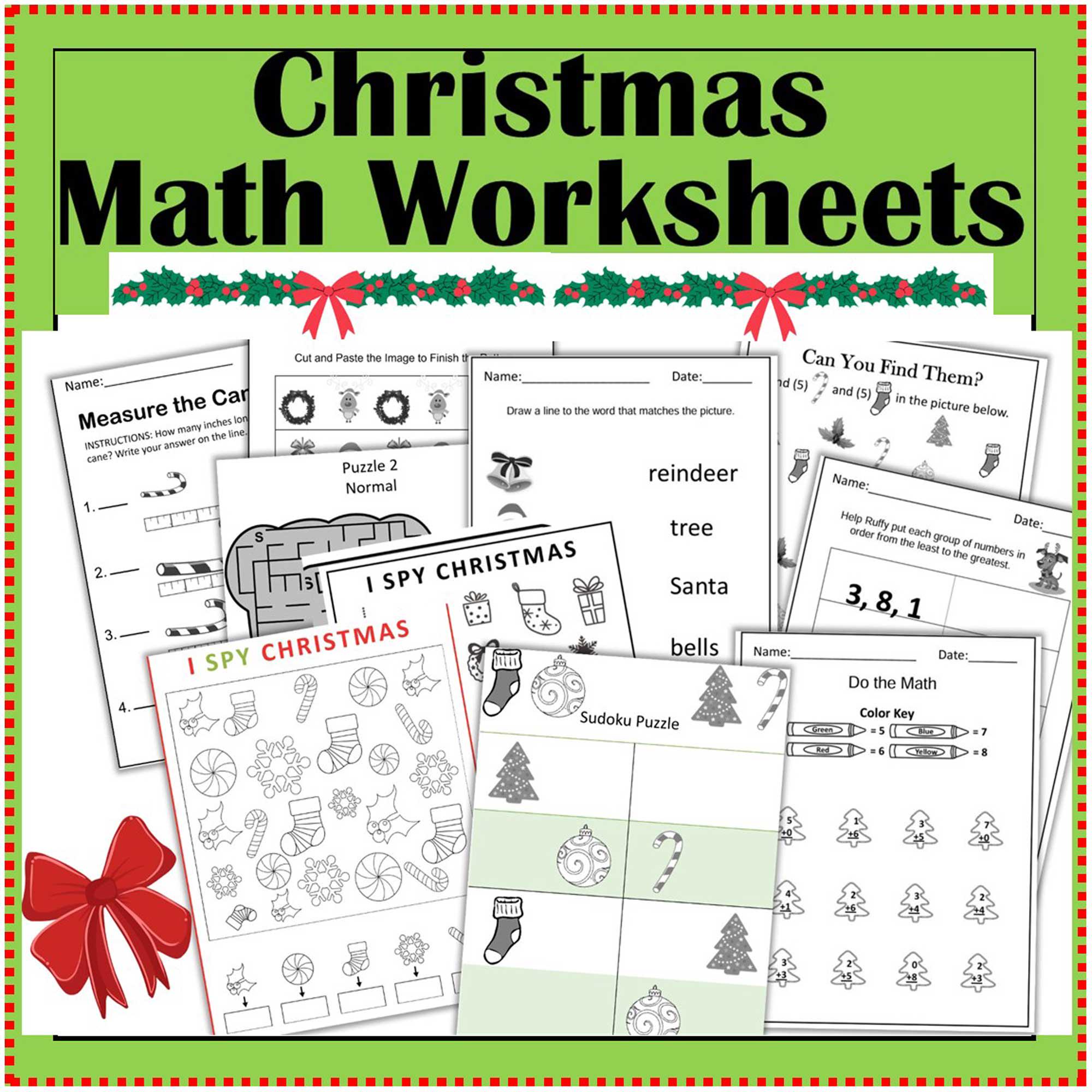 Christmas Math Worksheets Kindergarten 5 Fun Christmas Math Worksheets