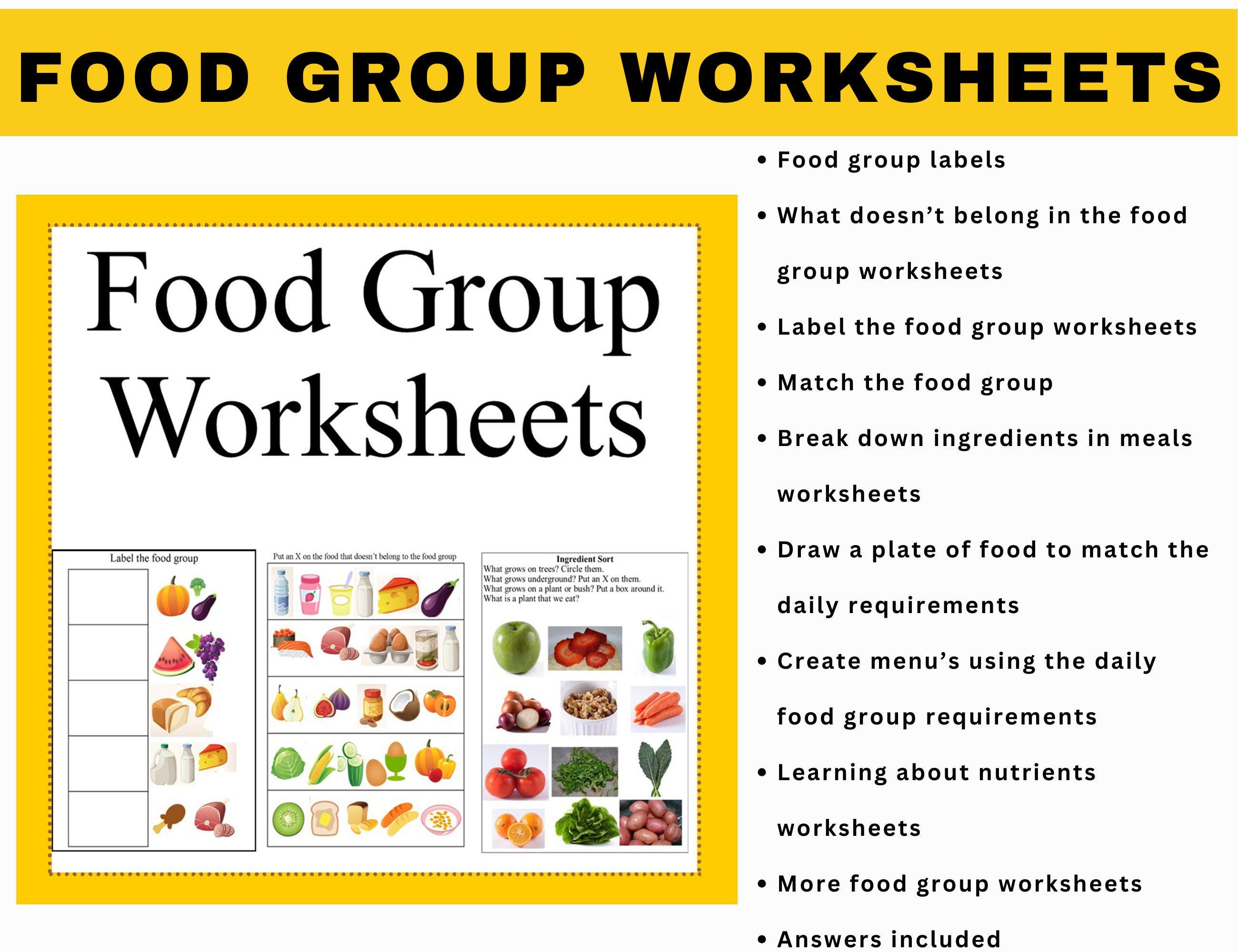 Food Group Activities & Worksheets: Healthy Eating Printables (37 Pages ...