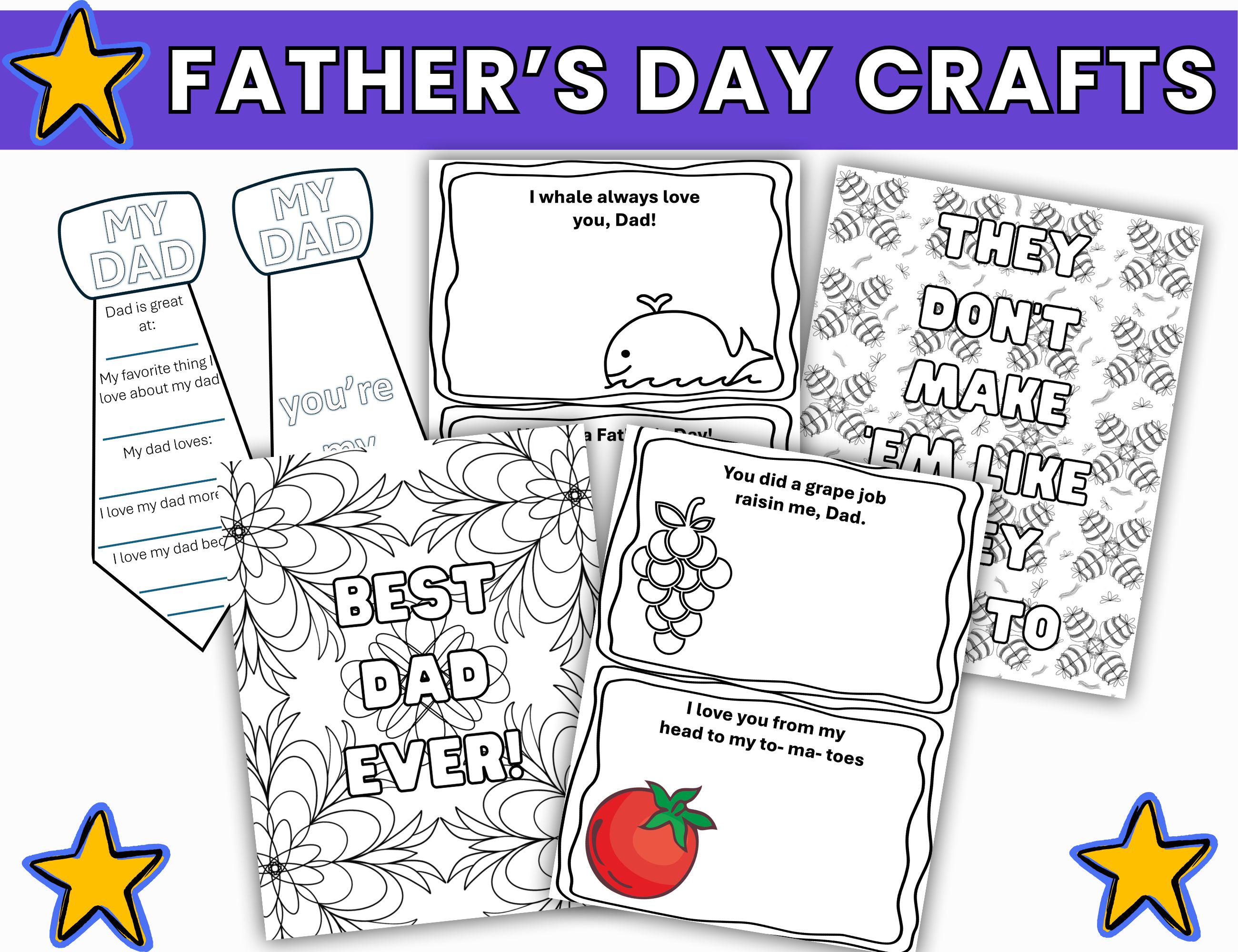 Father’s Day Crafts – Funny Dad Note Cards, Tie Crafts & Coloring Pages ...