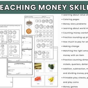 Teaching Money Skills – Printable Money Math Workbook for Prek–6th ...