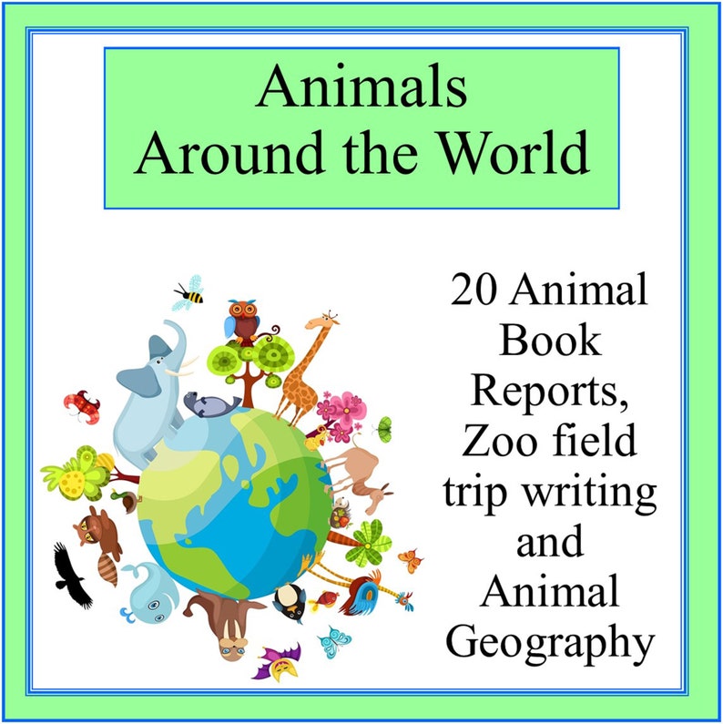 Animals Around the World Reports and Activities, Kids School Printables ...