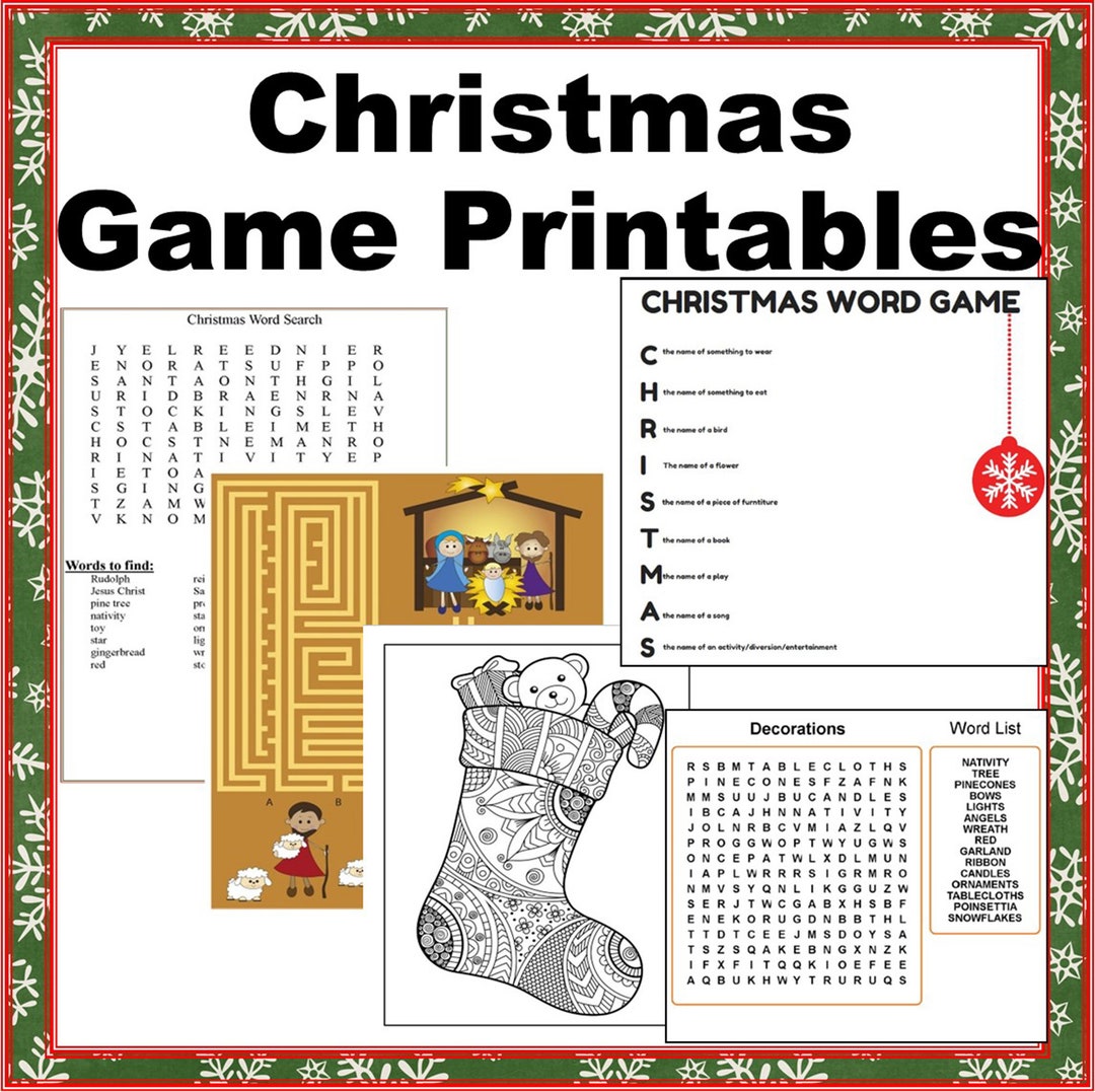 Christmas Kids Printables-games, Puzzles, Activities, Writing Prompts ...