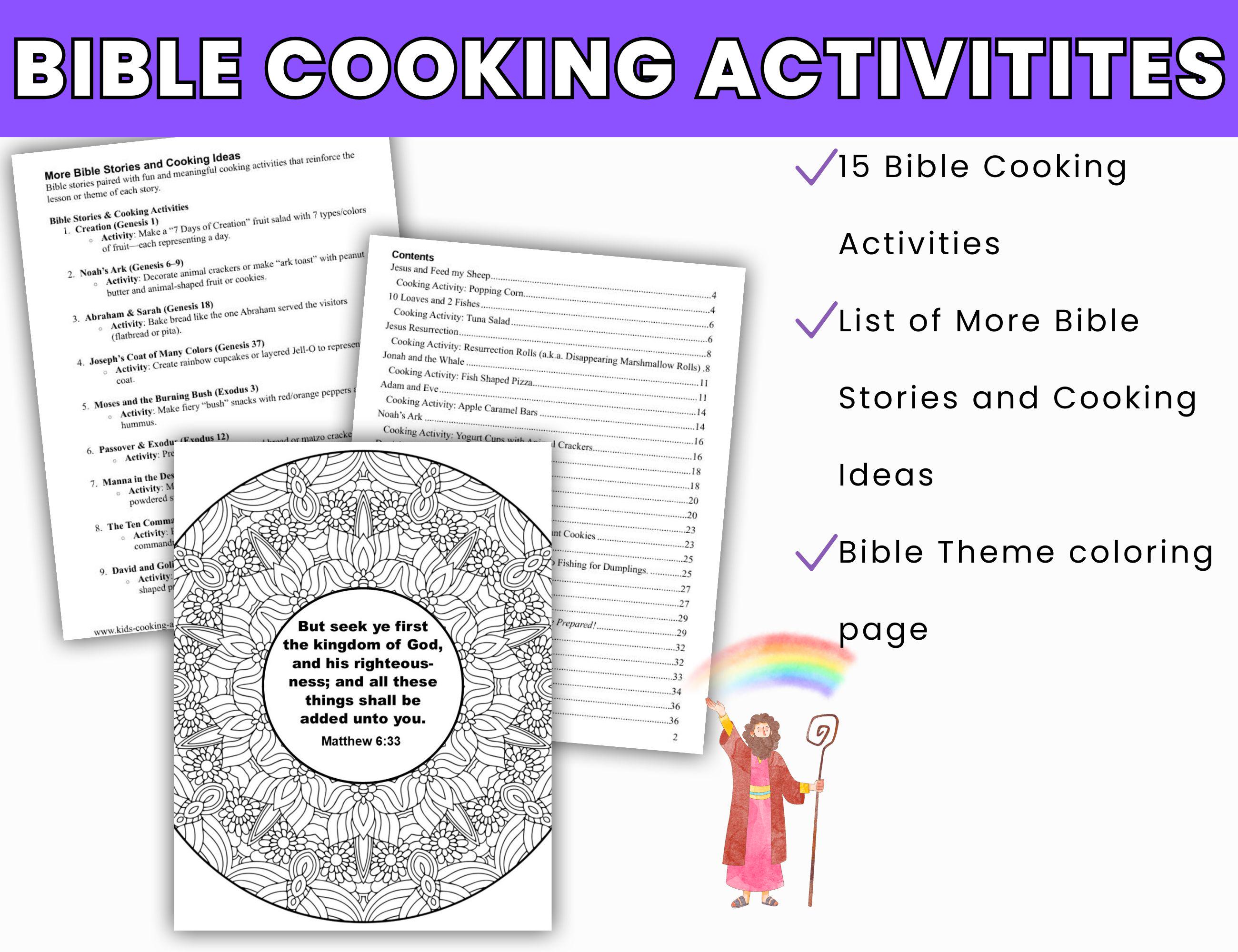 Bible Story Cooking Activities: Recipes & Coloring Pages (digital ...