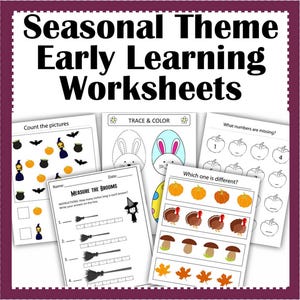 Seasonal Theme Early Learning Worksheets – 50 Printable Pages for ...