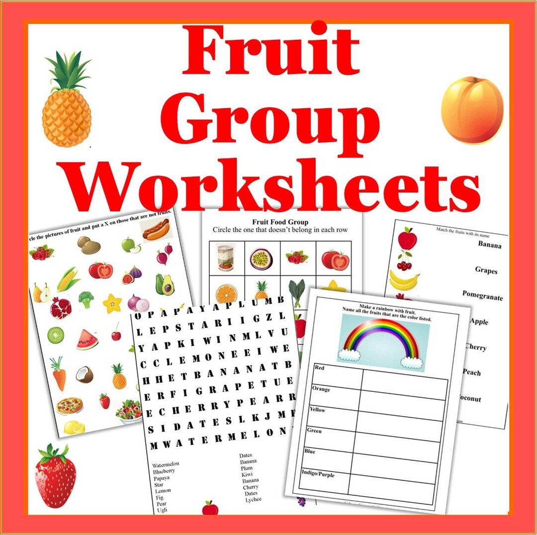 Fruit Group Worksheets- Fruit Theme Healthy Eating Printables-food ...