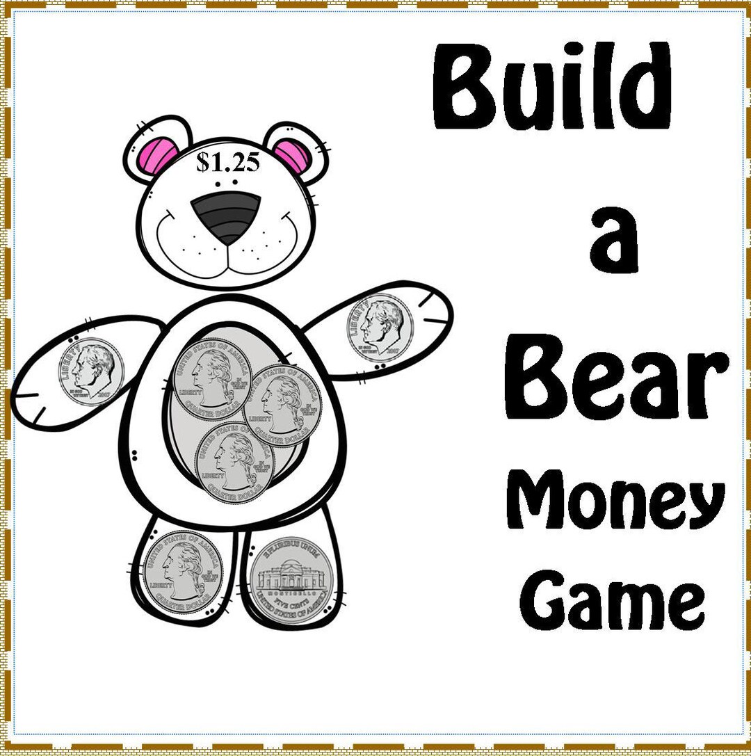 Build a Bear Money Game Printable Money Math Games - Etsy