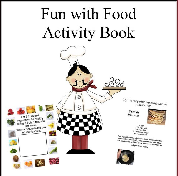 Fun With Food Coloring Activity Book Food Theme Cooking | Etsy