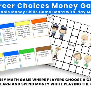 Career Choices Money Game – Printable Money Skills Game Board With Play ...