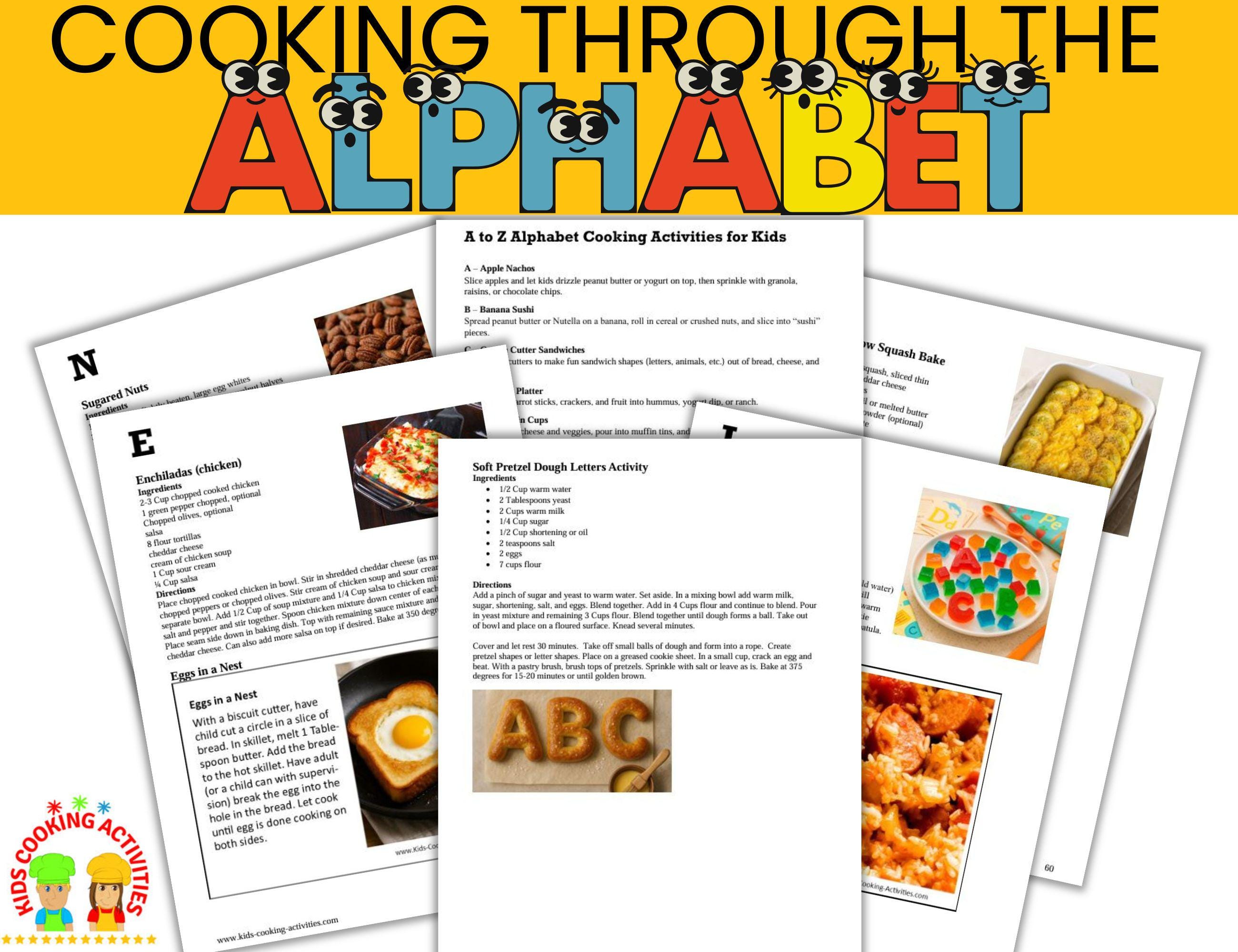 Kids Cooking With the Alphabet: A-Z Recipe & Coloring Activities ...