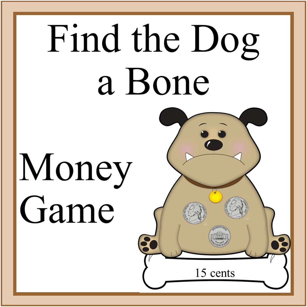 Find a Dog a Bone Money Math Game – Printable Coin Counting Activity ...