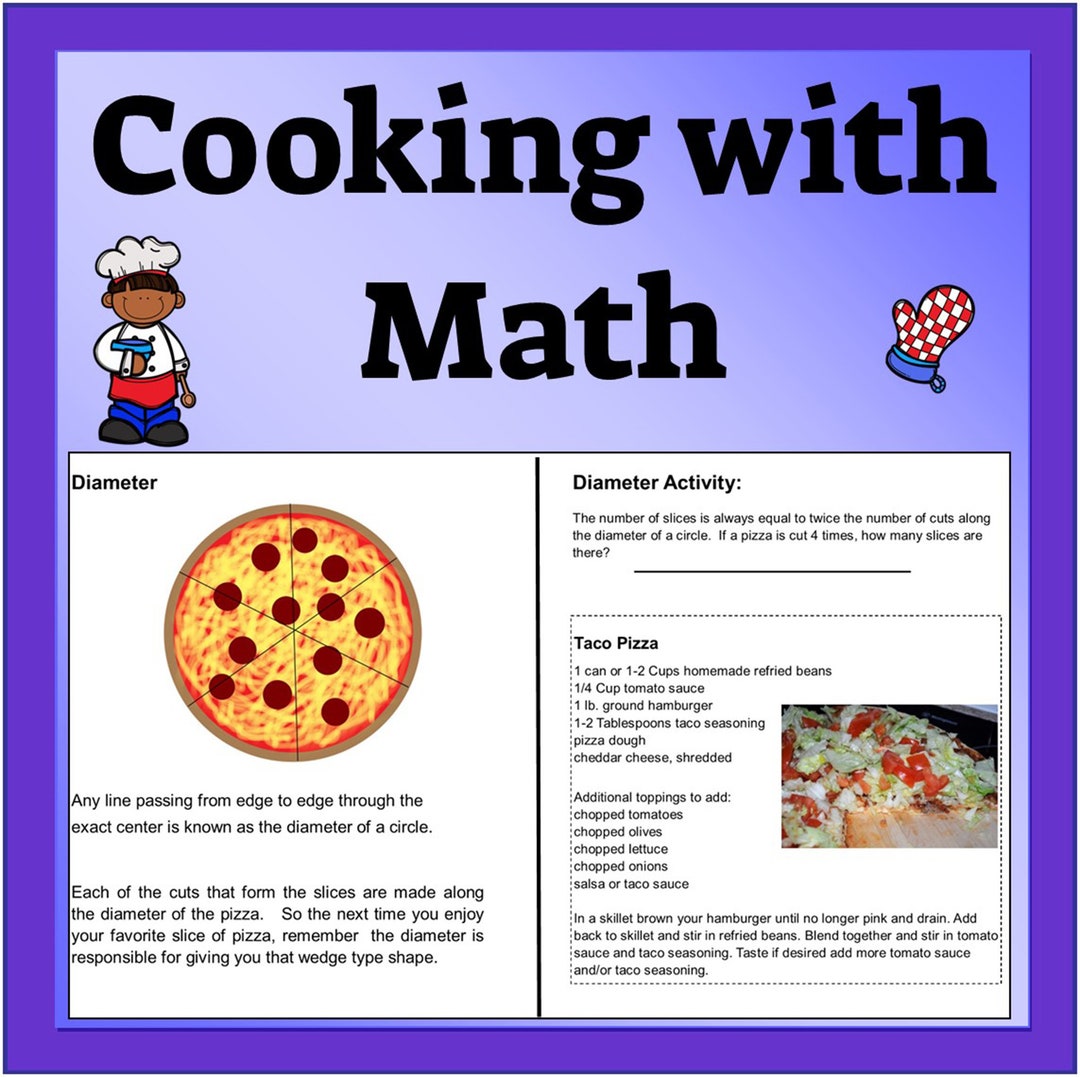 Cooking With Math Middle School Math and Cooking Activities Students ...