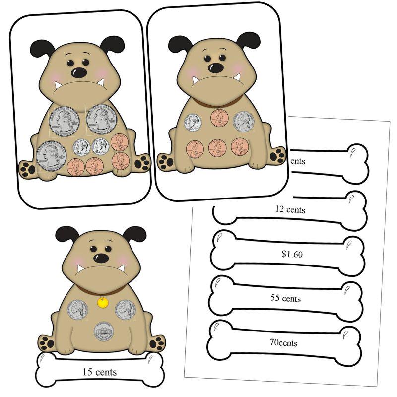 Find a Dog a Bone Money Math Game – Printable Coin Counting Activity ...