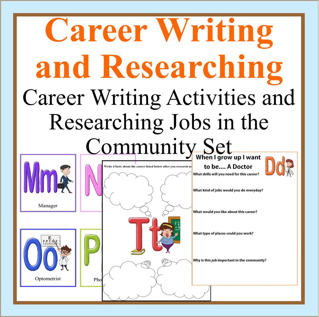Career Writing Activities & Researching Jobs in the Community ...