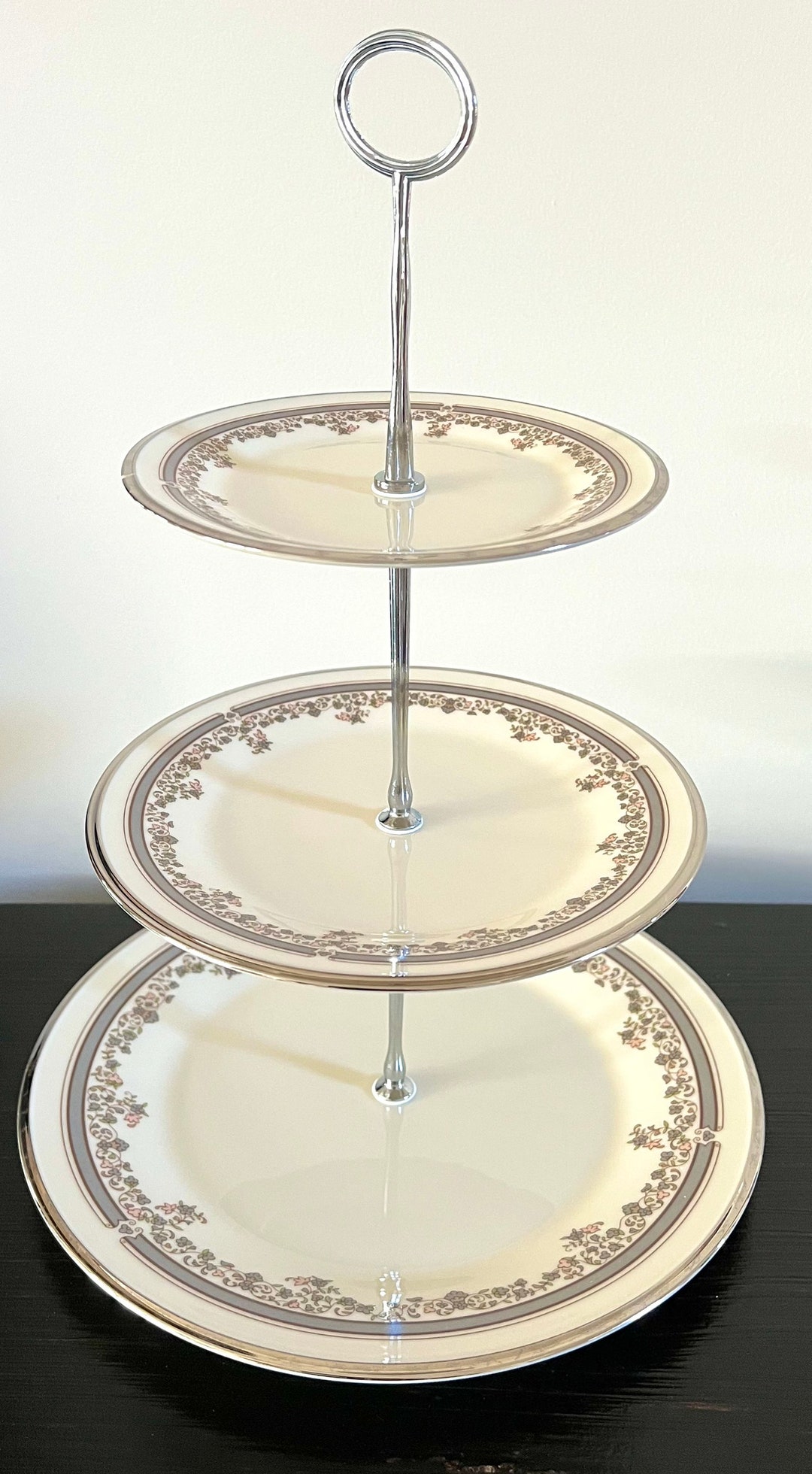 3-tier Cake Stand by Lenox lace Point for Afternoon Tea vintage China ...