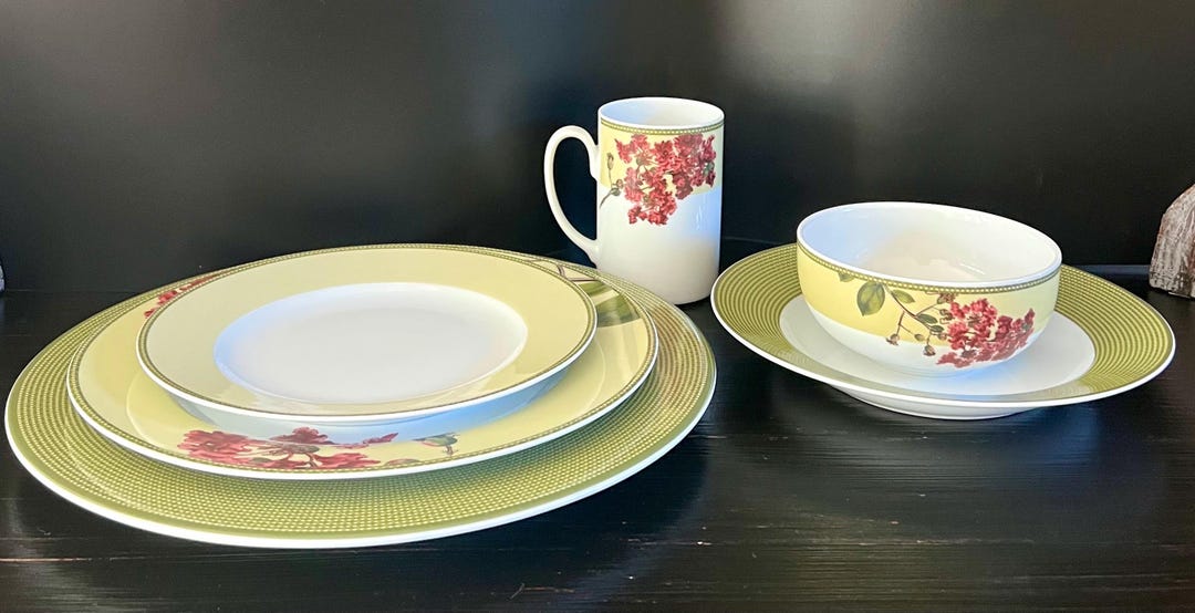 6-piece Place Setting by Vista Alegre in Summer Bough Pattern - Etsy
