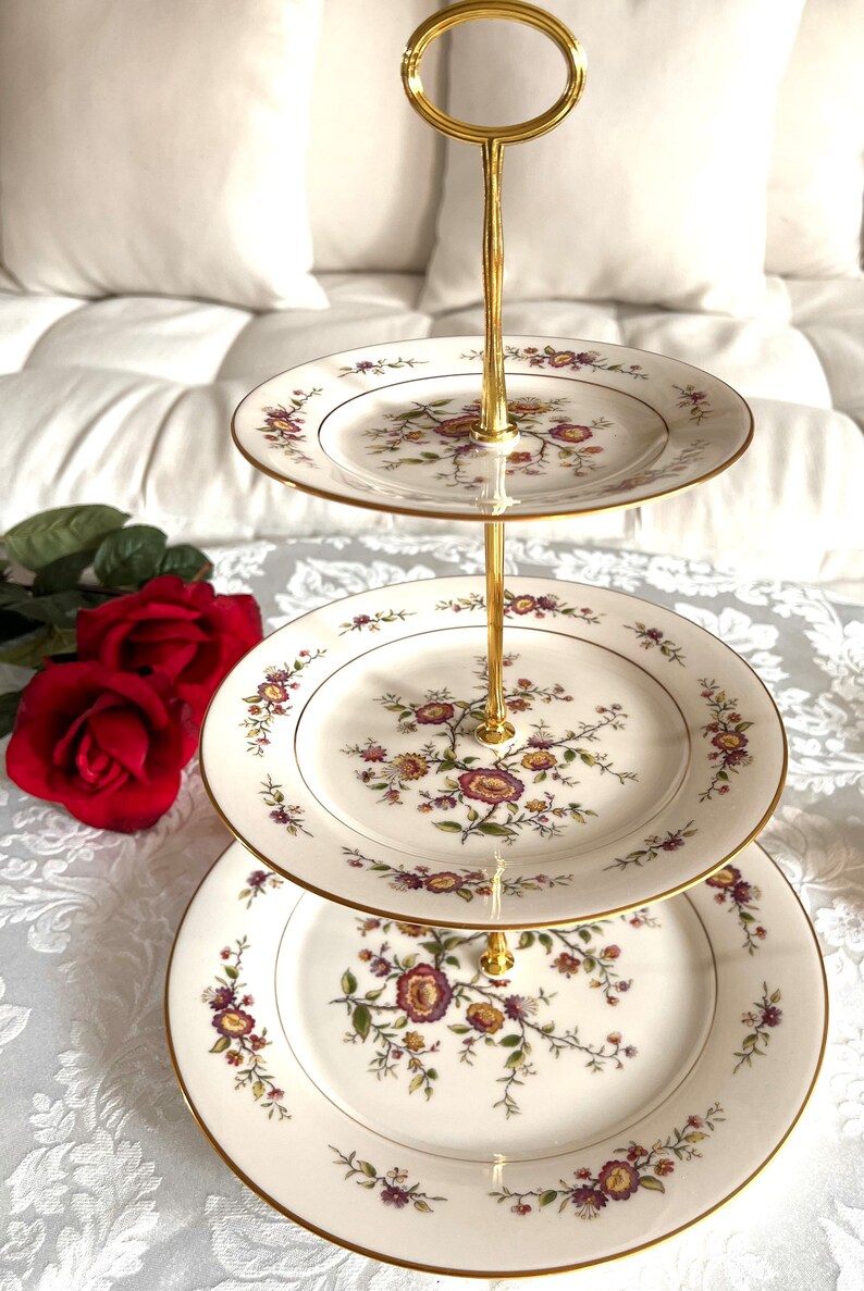 3-tier Cake Stand by Noritake Ivory China in Asian Song 7151 - Etsy