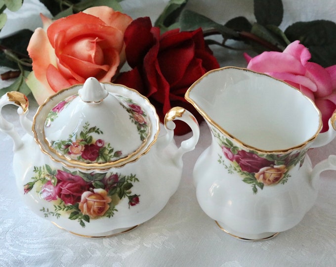 Royal Albert’s Old Country Roses Creamer and Covered Sugar Bowl - Etsy